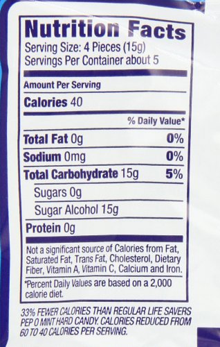 LIFE SAVERS Pep-O-Mint Breath Mints Hard Candy, 2.75 oz Bag (Pack of 12)
