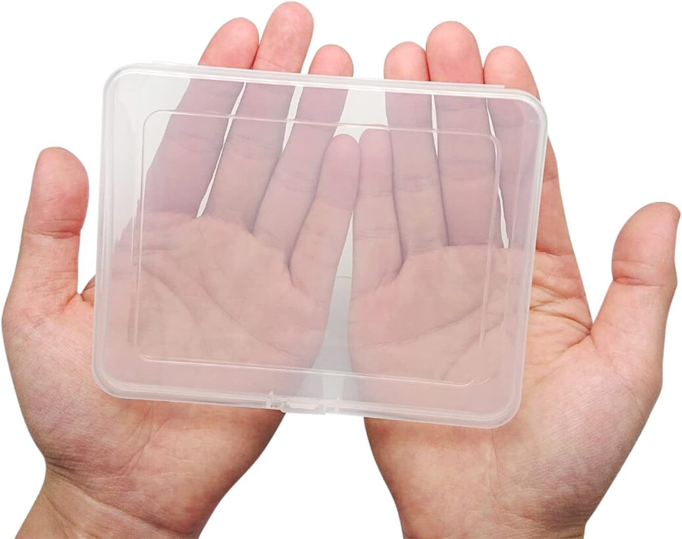 Goiio 6 Pcs 5.6x4.2x1.8 Inches Clear Rectangle Box for Collecting Small Items, Beads, Game Pieces, Business Cards, Crafts Accessories