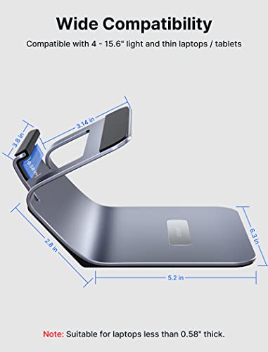 JSAUX Laptop Stand for Desk, Aluminum 2 in 1 Computer Riser and Tablet Stand, Ergonomic Notebook Holder Compatible with MacBook Air Pro, iPad Air Pro, Dell XPS, HP, Lenovo, More 10-15.6β Devices