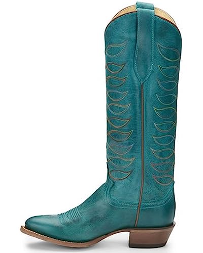 Justin Women's Whitley Western Boot Round Toe Turquoise 6 M US