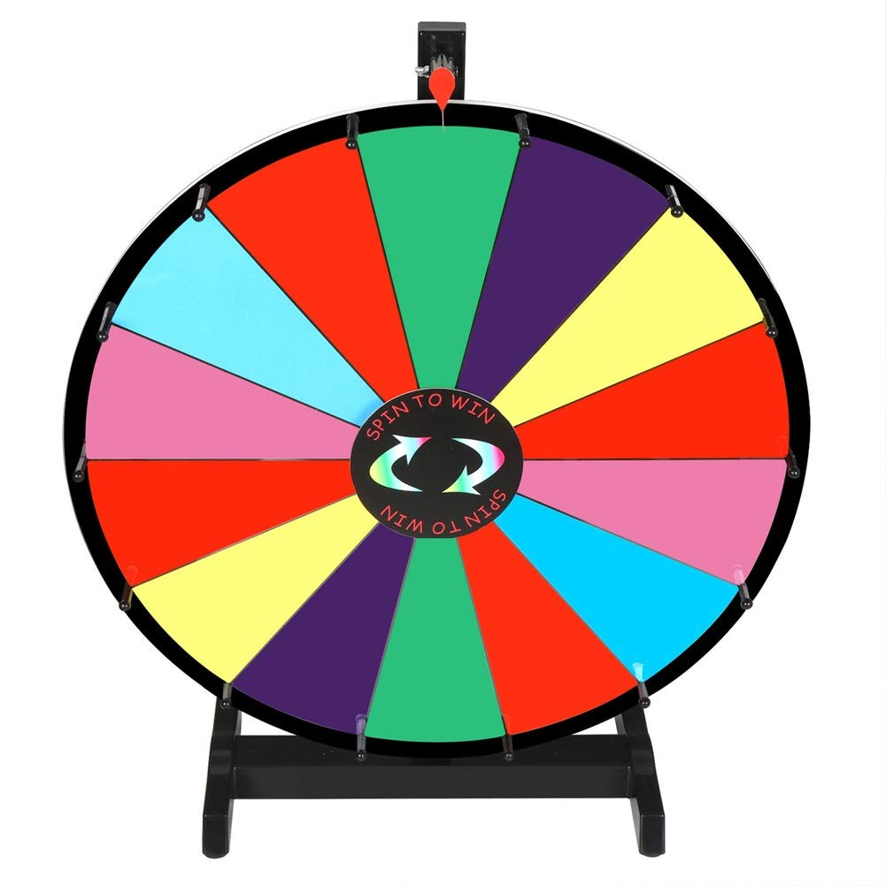 Hype 24" Tabletop Spinning Prize Wheel 14 Slots w/DryErasable Trade Show Carnival