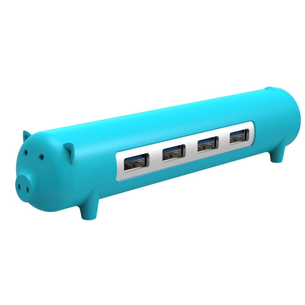 n/a 4 in 1 Cute Pet-Shape HUB for MAC Notebook Aluminum Alloy Silicone 100cm Detached Data Cable (Color : Blue)