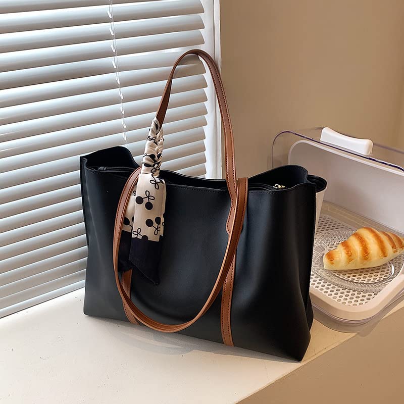 MINKARS Tote Bag for Women Large Purse Shoulder Bag, Black