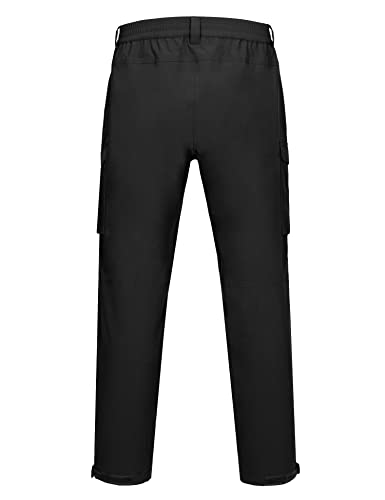 Little Donkey Andy Mens Waterproof Rain Hiking Pants Lightweight Quick Dry Outdoor Mountain Pants Black XL