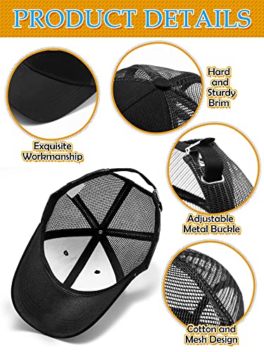 Loopeer 12 Pieces Mesh Trucker Hats Black Mesh Baseball Cap Adjustable Golf Dad Cap for Men Women