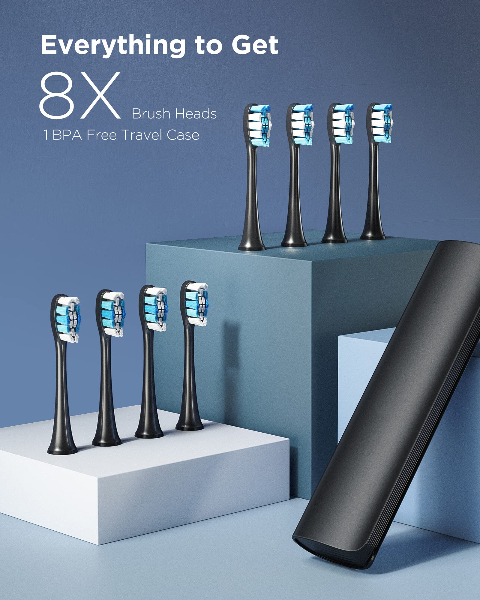 NINICE Sonic Electric Toothbrush Rechargeable for Adults with Pressure Sensor, Quieter Whitening Travel Electric Toothbrush with case, Electronic Toothbrush Powerful Cleaning with Smart Timer