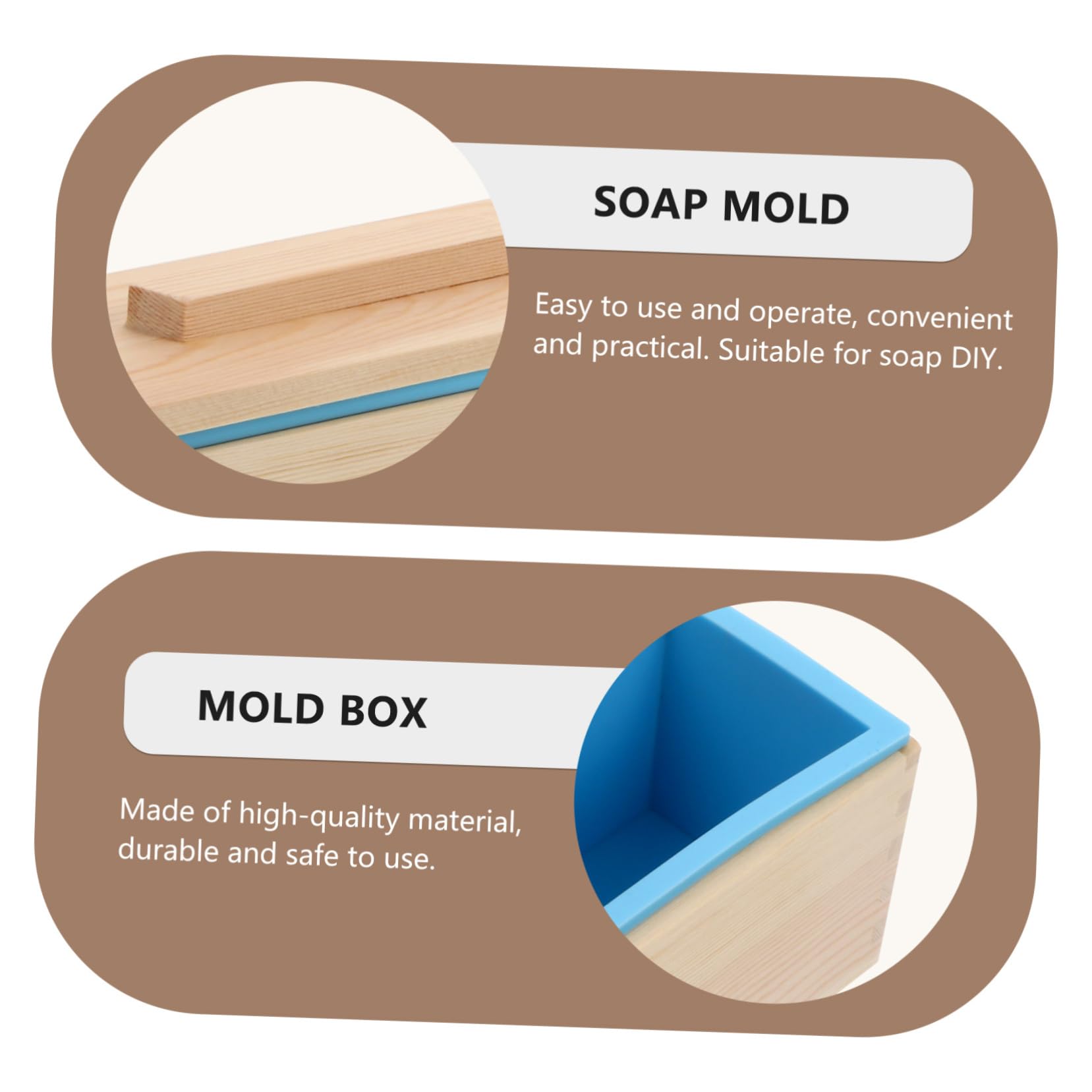 HEALEEP Box soap mold soap mould wooden soap making supplies ice cube tray rectangular loaf DIY dessert moulds cupcake pastry cake soap DIY soap making kit making soap chocolate toast