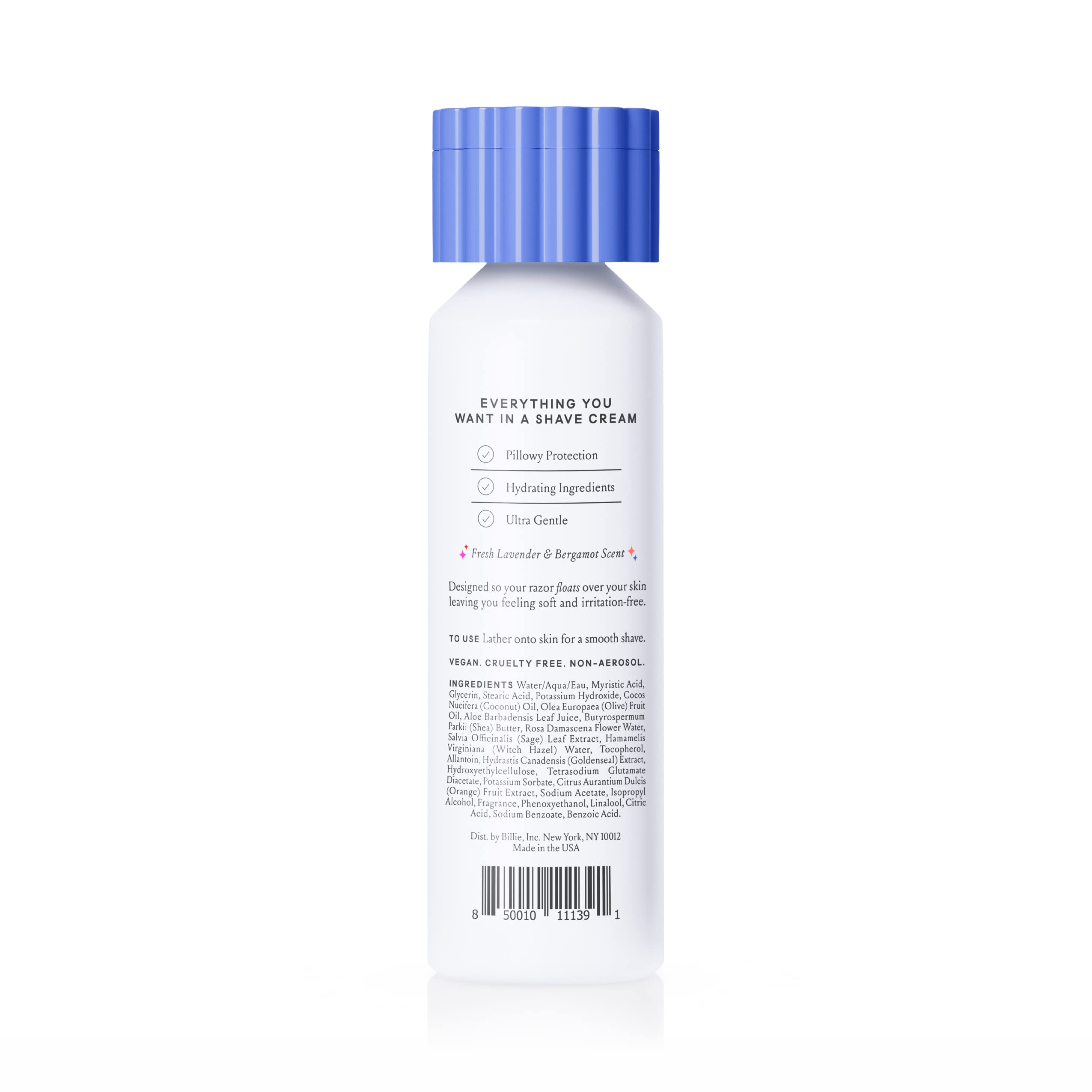 MUHU Billie Shave Cream - Fresh Lavender + Bergamot, 6.5 Fl Oz (Pack of 1)
