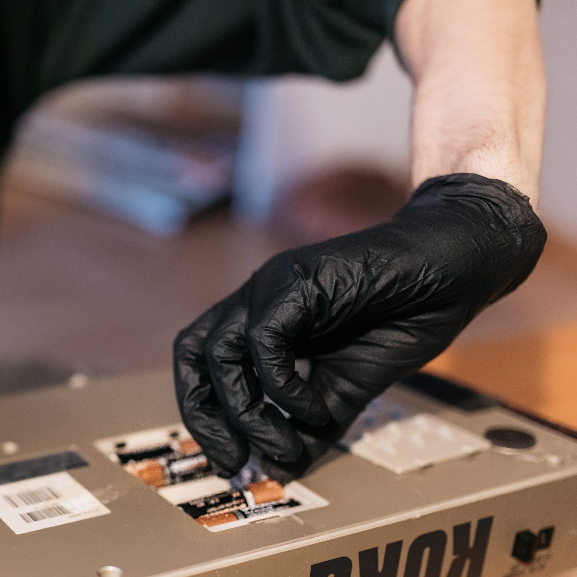 GLOVEWORKS Black Disposable Nitrile Industrial Gloves, 5 Mil, Latex & Powder-Free, Food-Safe, Textured, Large, 2 Boxes of 100