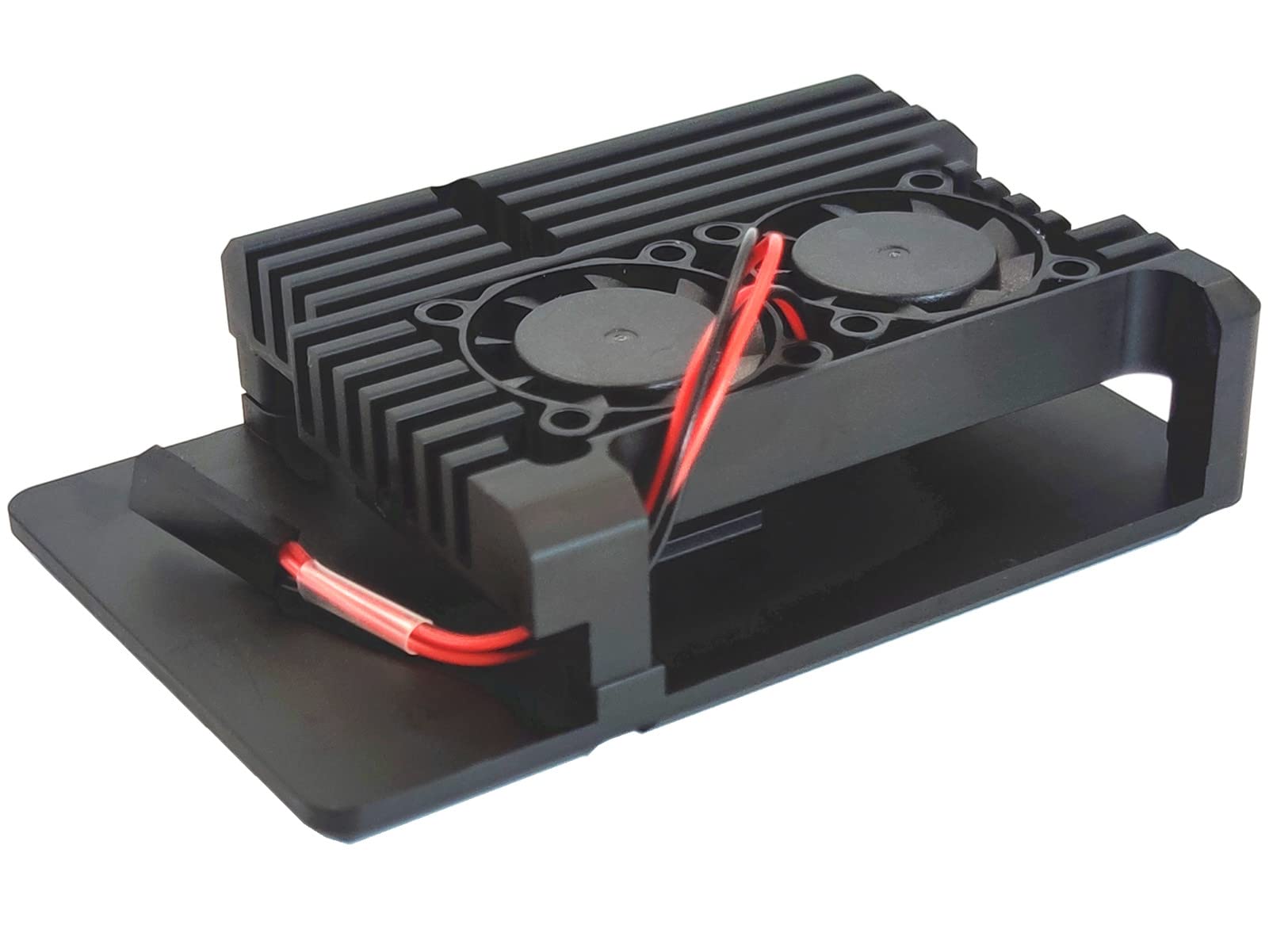 Raspberry Pi 3B Aluminum Aolly Case, Raspberry Pi 3 Model B+ Passive Cooling Case with Dual Cooling Fan