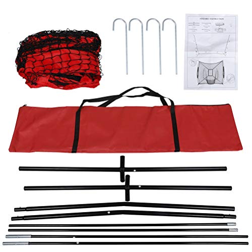 Hype Pro-Style Batting Tee +Baseball Softball 7'×7' Practice Net w/Bag and Bow Frame
