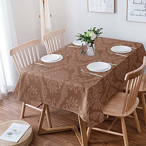 MLQL Black Tablecloth Antique Baroque Damask Gothic mid Century Curved Retro Victorian Style Dining Room Kitchen Table Cover A3 140x180cm
