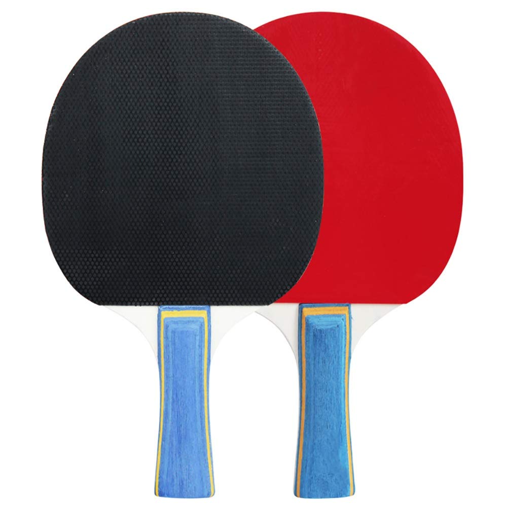 Hewen-Ping Pong Set Child Student Beginner Level Ping Pong Racket Ping Pong Paddle Table Tennis Bat Ping Pong Bat Set with 2 Rackets, 3 Balls Table Tennis Bat (Color : Blue Yellow)