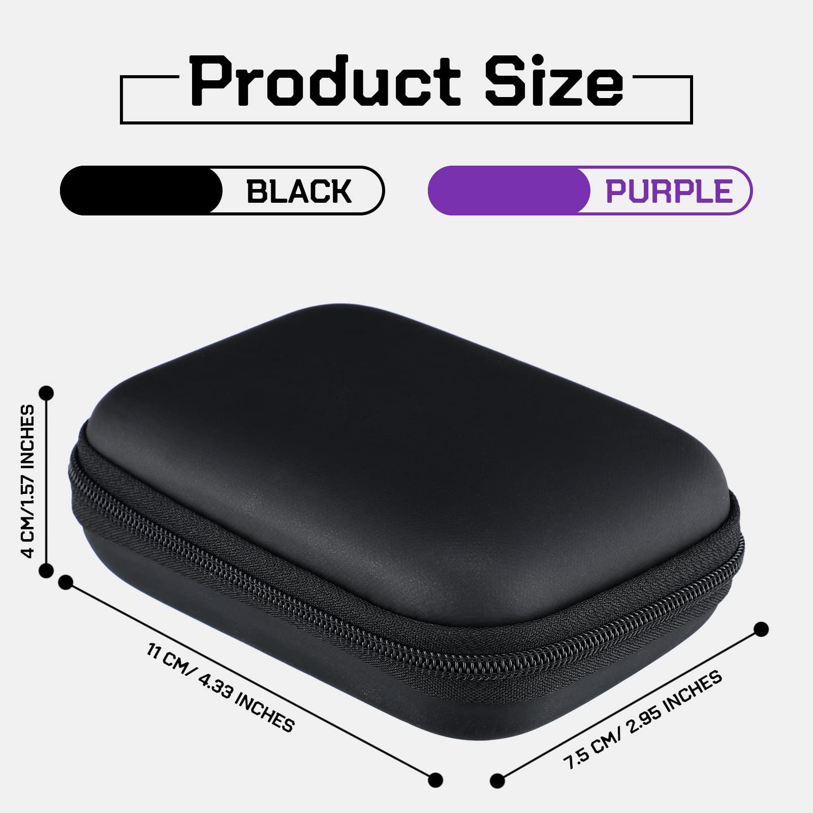 Kigeli 2 Pcs Hard Travel Carrying Case Compatible with Five Crowns Card Games Playing Card Case Deck Card Game Case Protective Storage Bag, Not Including Cards, Black, Purple