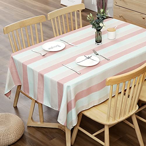 MLQL Simple and Fashionable Black and White Striped Rectangular Tablecloth Kitchen Wedding Decor Waterproof Tablecloth Table A2 140x210cm