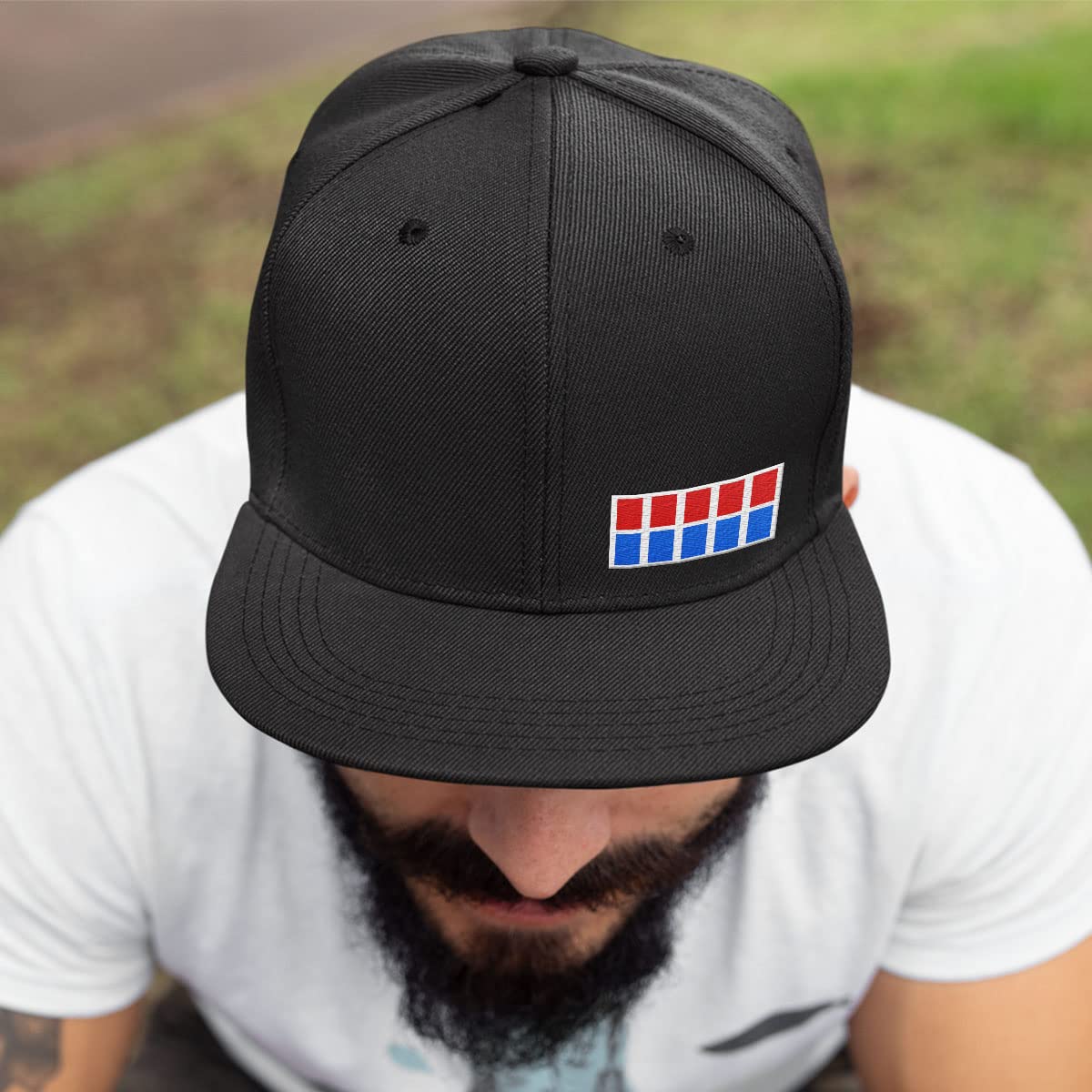 Imperial Officer - Cotton Snapback Hat - Breathable Mesh Side for Casual Wear & Outdoor Activities - Baseball Cap Women and Men (Heather Front/Black Mesh)