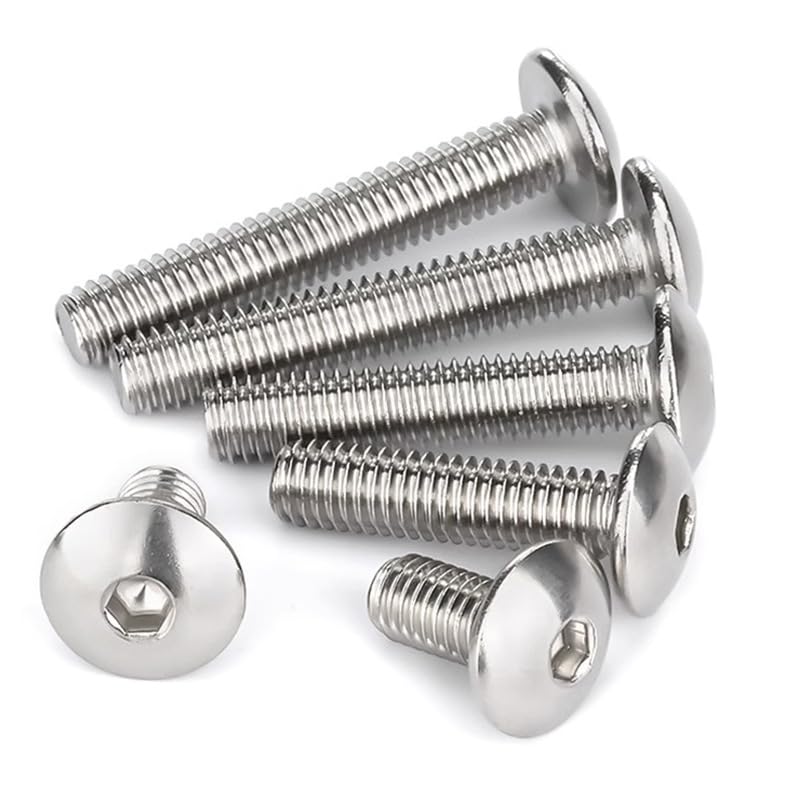 Hexagon Socket Screws 10pcs 304 Stainless Steel Large Umbrella Head hex Socket Head Screw Large Round Head Screw Mushroom Head Bolt (Size : M5*12)