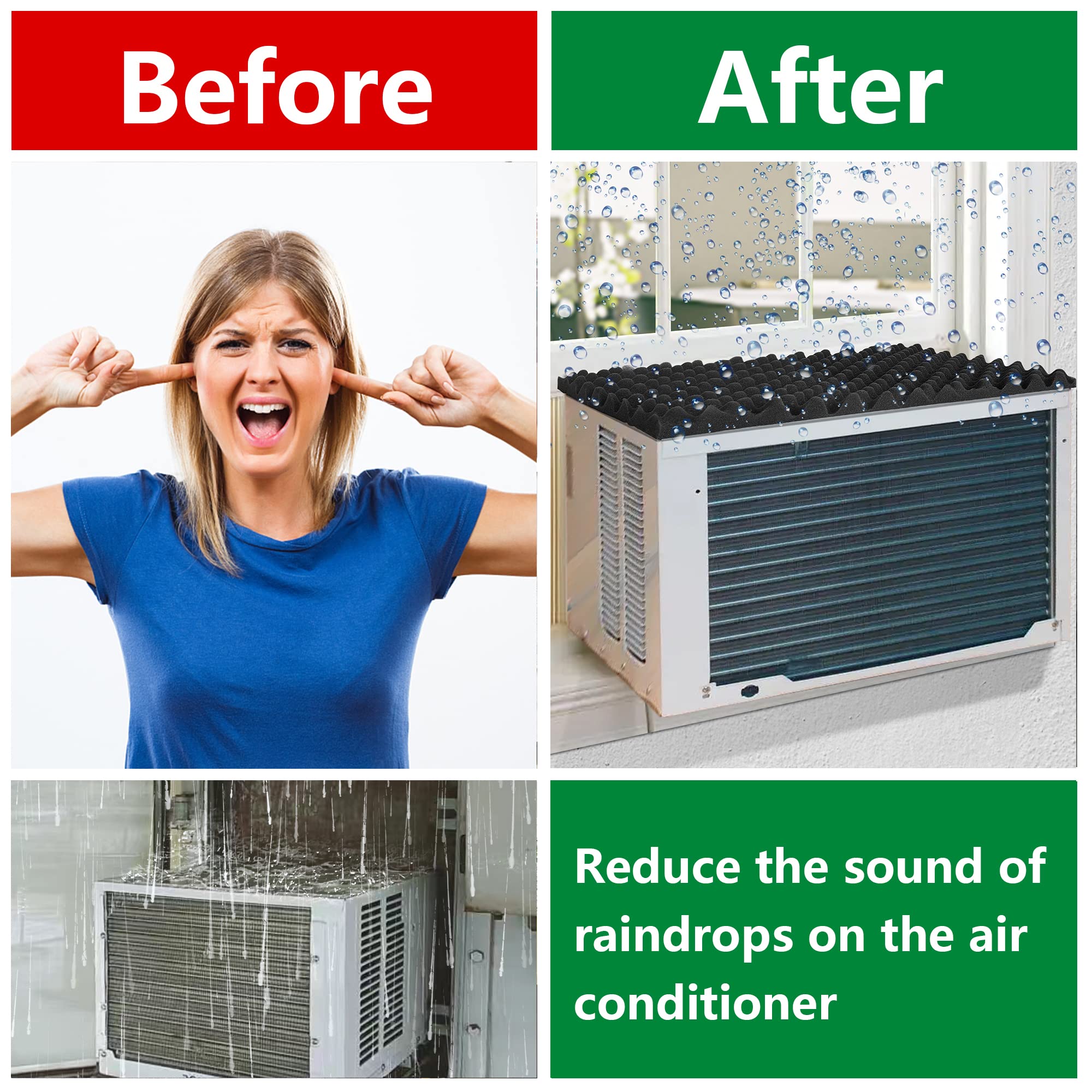 LFUTARI 23.6"x16.9" Air Conditioner Drip Cushion, Window Removable Magnetic Cushion,Air Conditioner Top Pad for Stop Dropping Noise of Water Drpping onto Your AC(Magnetic Suit for Iron Surface)