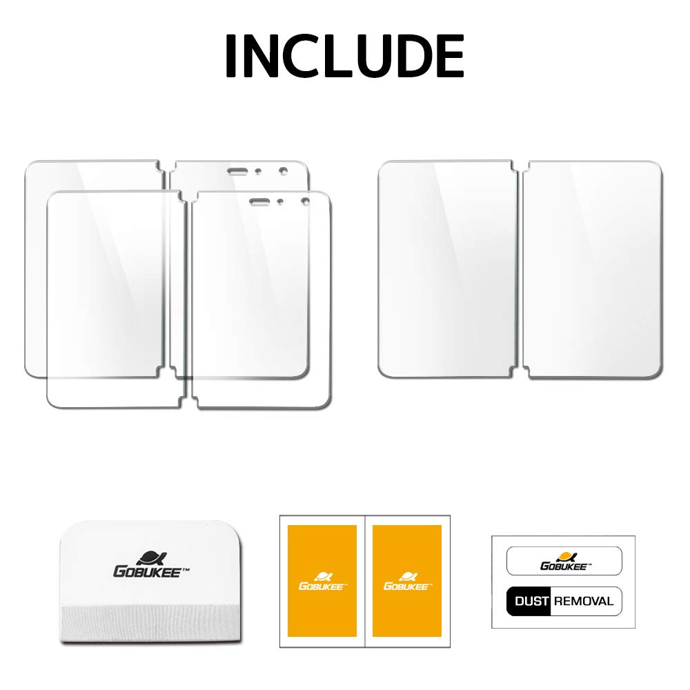 GOBUKEE [3PACK 6PCS] [Matte]+[Clear]+[Back Protector] MS Surface Duo PET Film Screen Protector Matte + Clear Film protector with Back Film [Perfect Fit] for Microsoft SurfaceDuo
