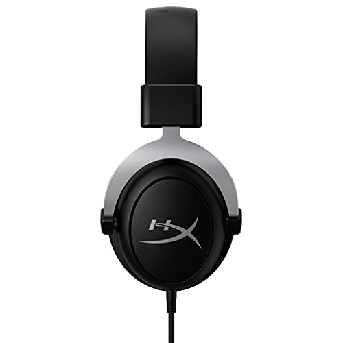 HyperX CloudX – Official Licensed Gaming Headset, Memory Foam Ear Cushions, Detachable Noise-Cancelling Mic, in-line Audio Controls, Silver (Renewed)