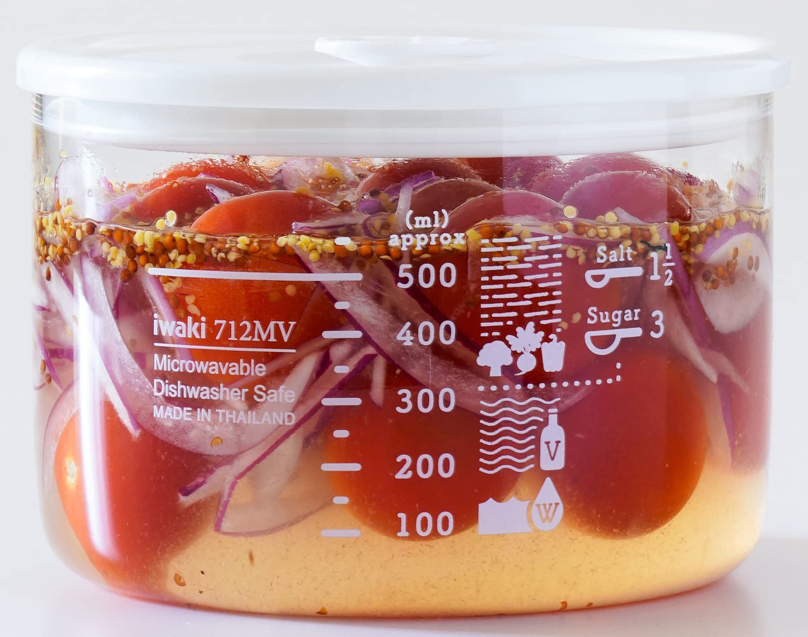 iwaki T712MV-W Heat Resistant Glass, Vegetable & Vinegar, 18.4 fl oz (550 ml)