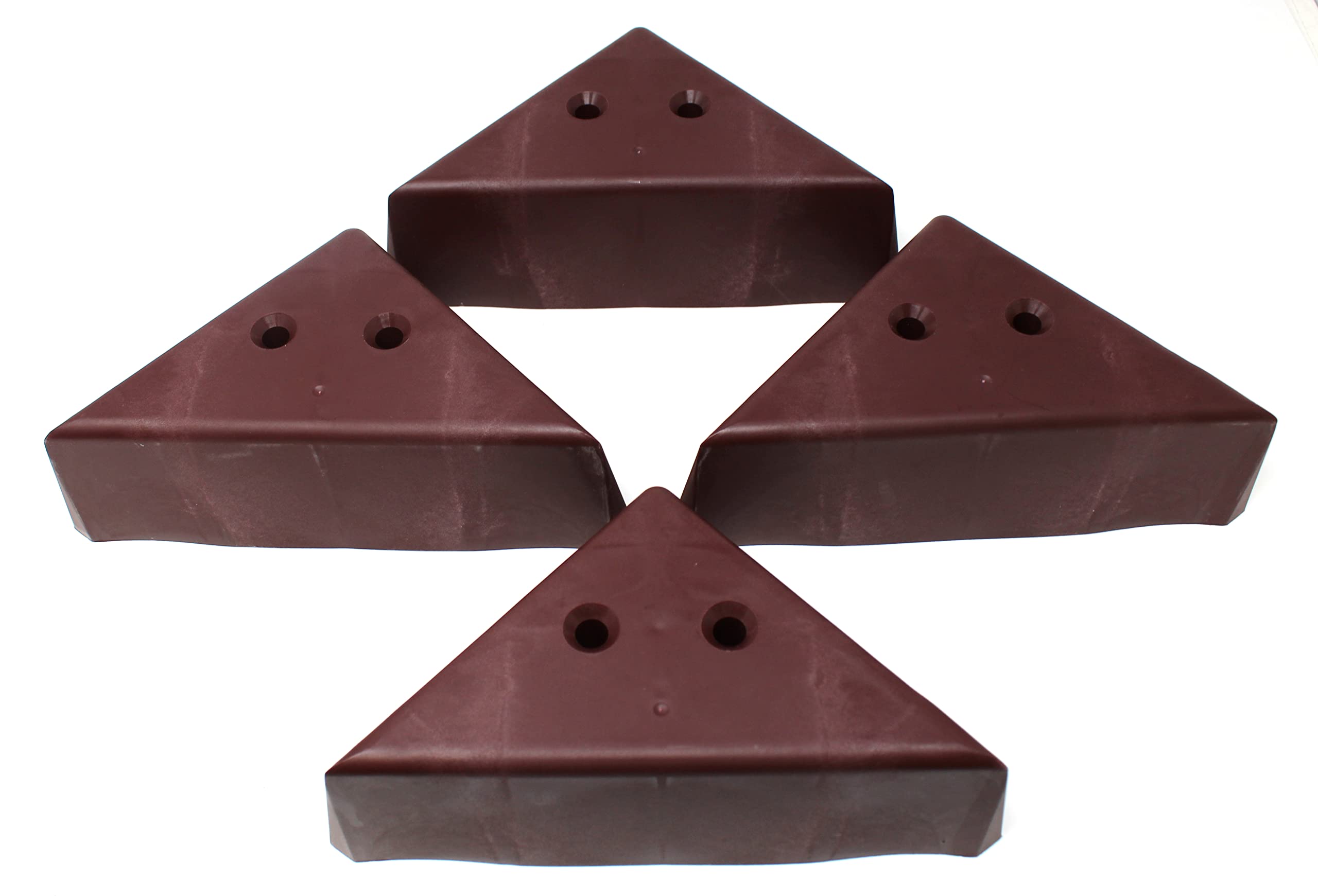 JSP Manufacturing 3" Triangle Plastic Furniture Brown Corner Legs - Sofa Couch Chair Ottoman (4 Legs)
