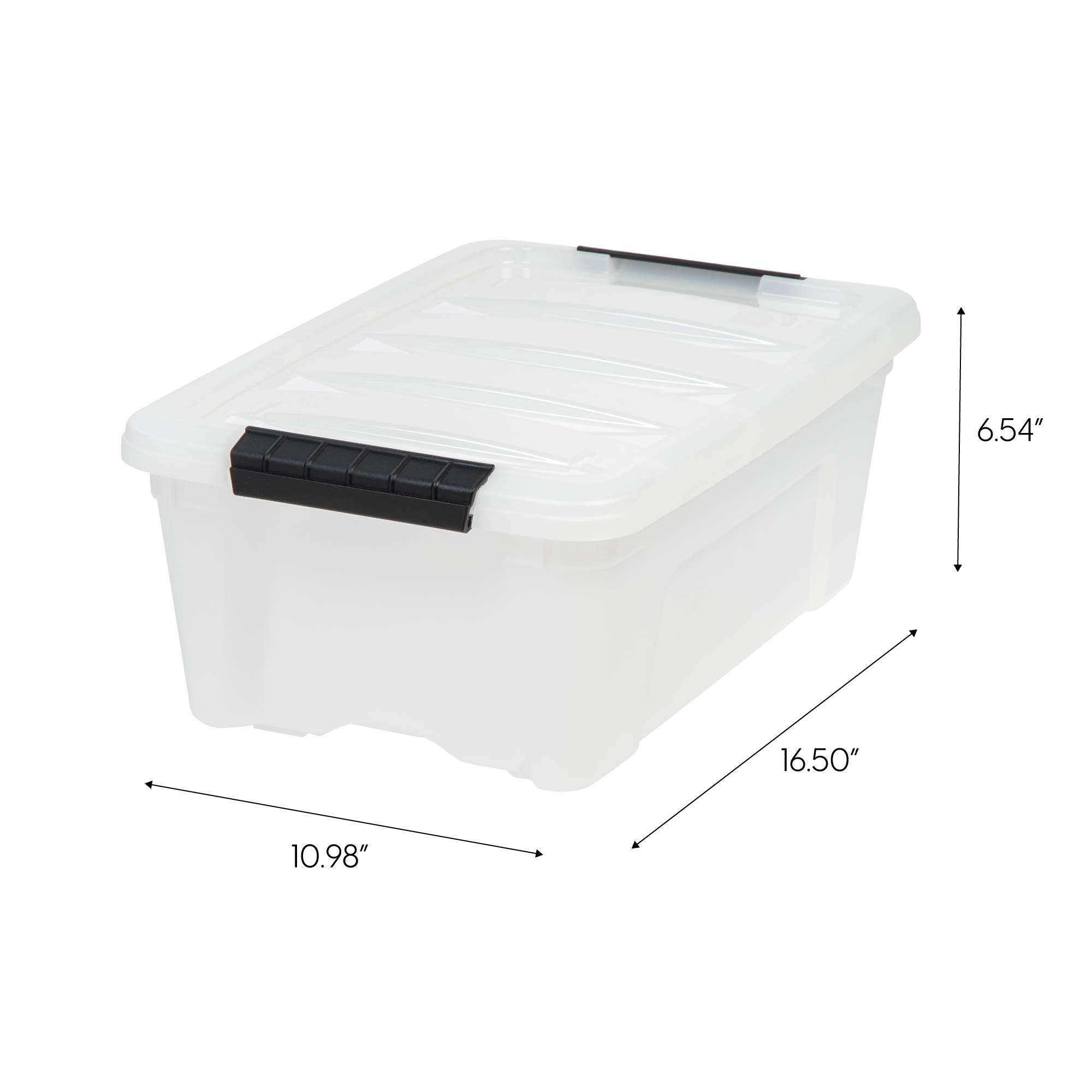 IRIS USA 18-Pack Plastic Storage Container Bin with Lids (6-Count 12 Qt. Pearl + 12-Count 6.7 Qt. Clear), Stackable Nestable Organizing Tote Box Toy General Organization Small School Art Supplies