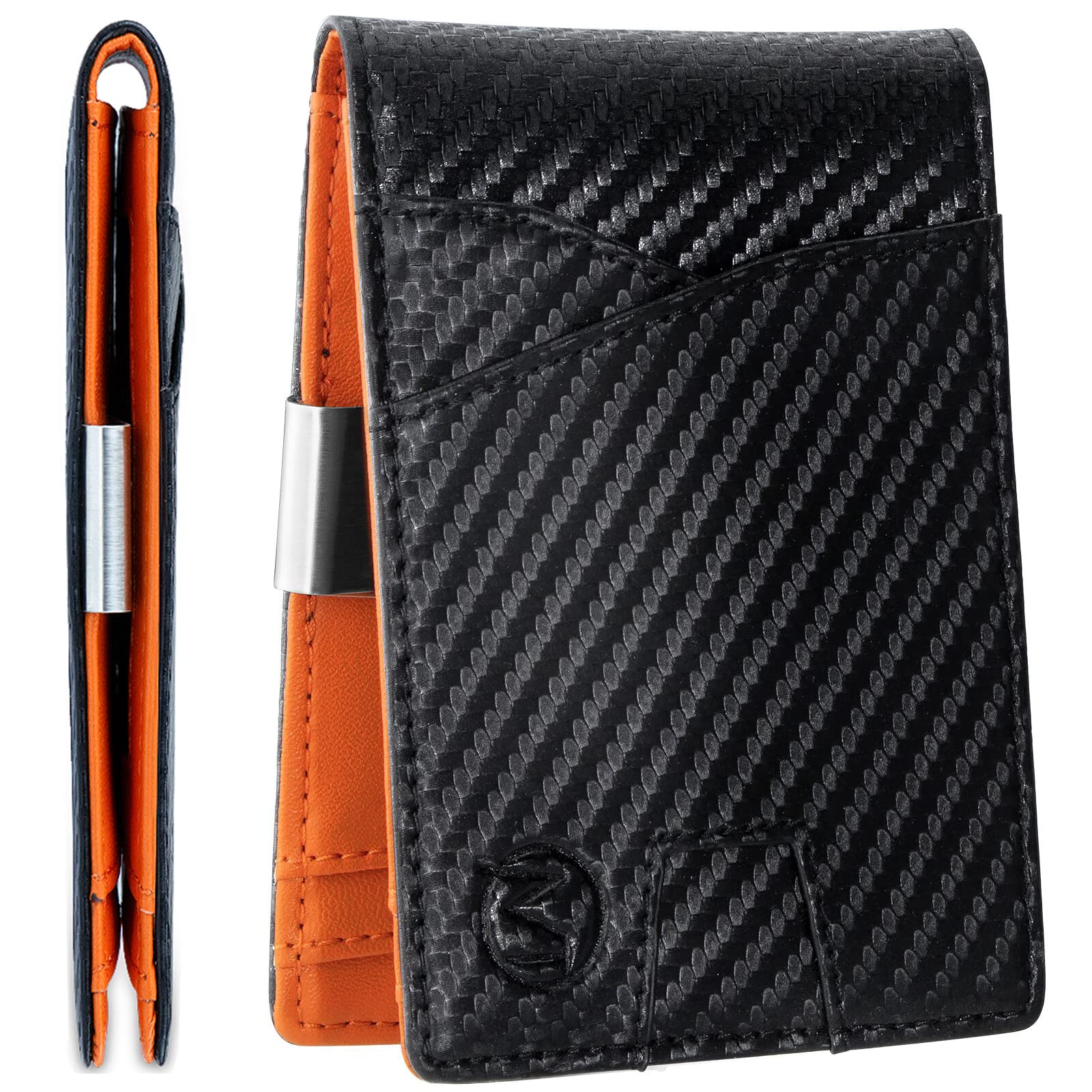 Maitron Wallet for Men, Slim RFID Money Clip Wallet, Bifold Minimalist Wallet with ID Window & 12 Card Slots