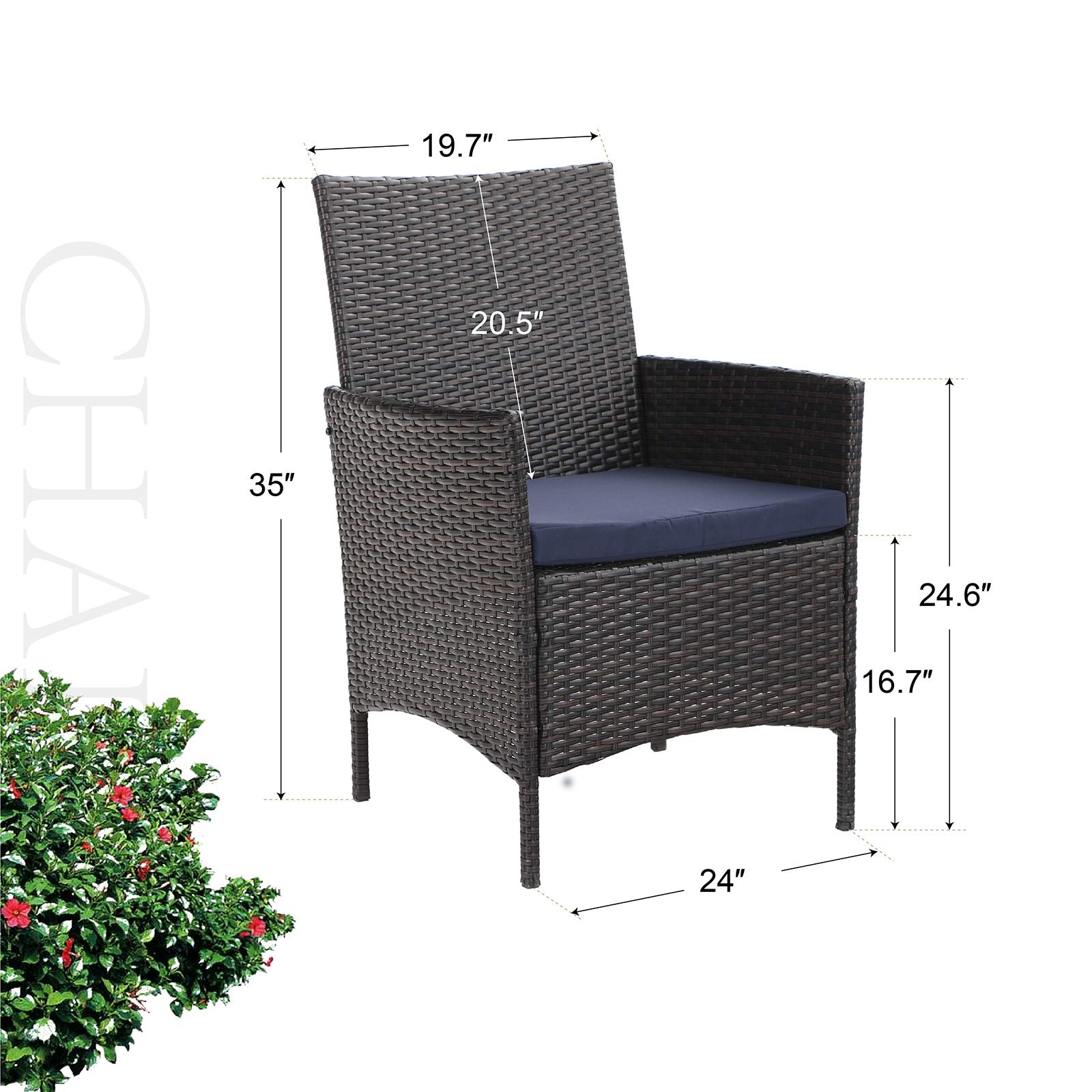 MFSTUDIO 28 Inch Propane Gas Fire Pit Table & Wicker Chairs Furniture Set with Blue Fire Glass, Multi-Function Outdoor Patio Conversation Set, 50,000 BTU, CSA Certification