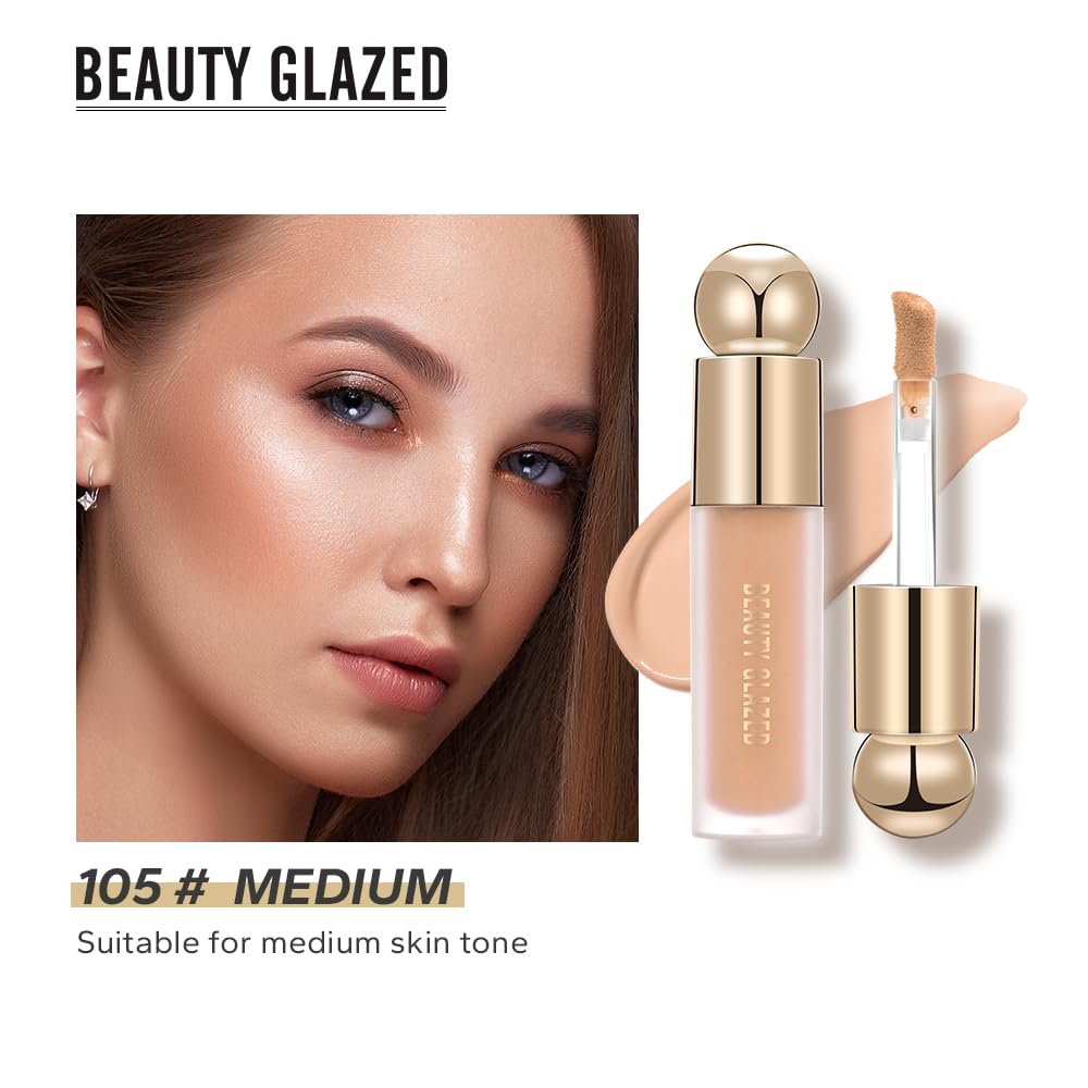 Hydrating Concealer, Lightweight Full Coverage Concealer for Dark Spots, Long-Lasting, Conceals and Corrects, Hydration and Highlights, Light Sand Shade, Satin Finish, All-Day Wear, 0.265 Fl Oz (105#)