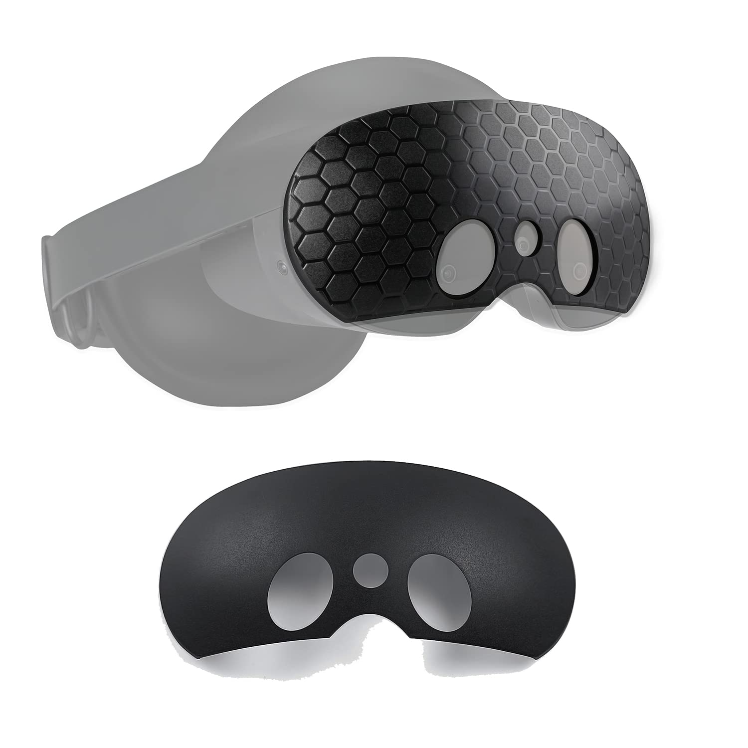 MOJOXR VR Headset Protective Shell Cover Compatible with Quest Pro, Front Cover Accessories Preventing Dust Collisions and Scratches(2 Pack-Black)
