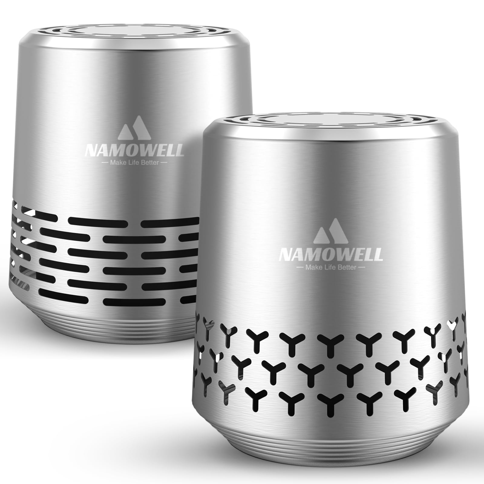 NAMOWELL Refrigerator Deodorizer 2-Pack, Fridge Odor Eliminator Lasts for 10 Years, More Effective Than Baking Soda and Bamboo Charcoal Air Purifying Bags, Silver