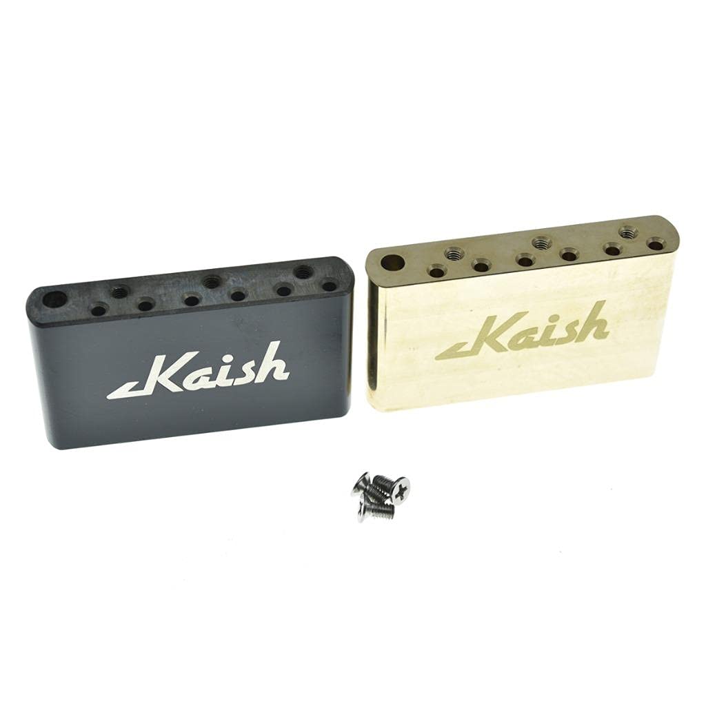 KAISH Solid Brass Standard Tremolo Block Modern 2-1/16" Guitar Bridge Block Fits American Standard Strat