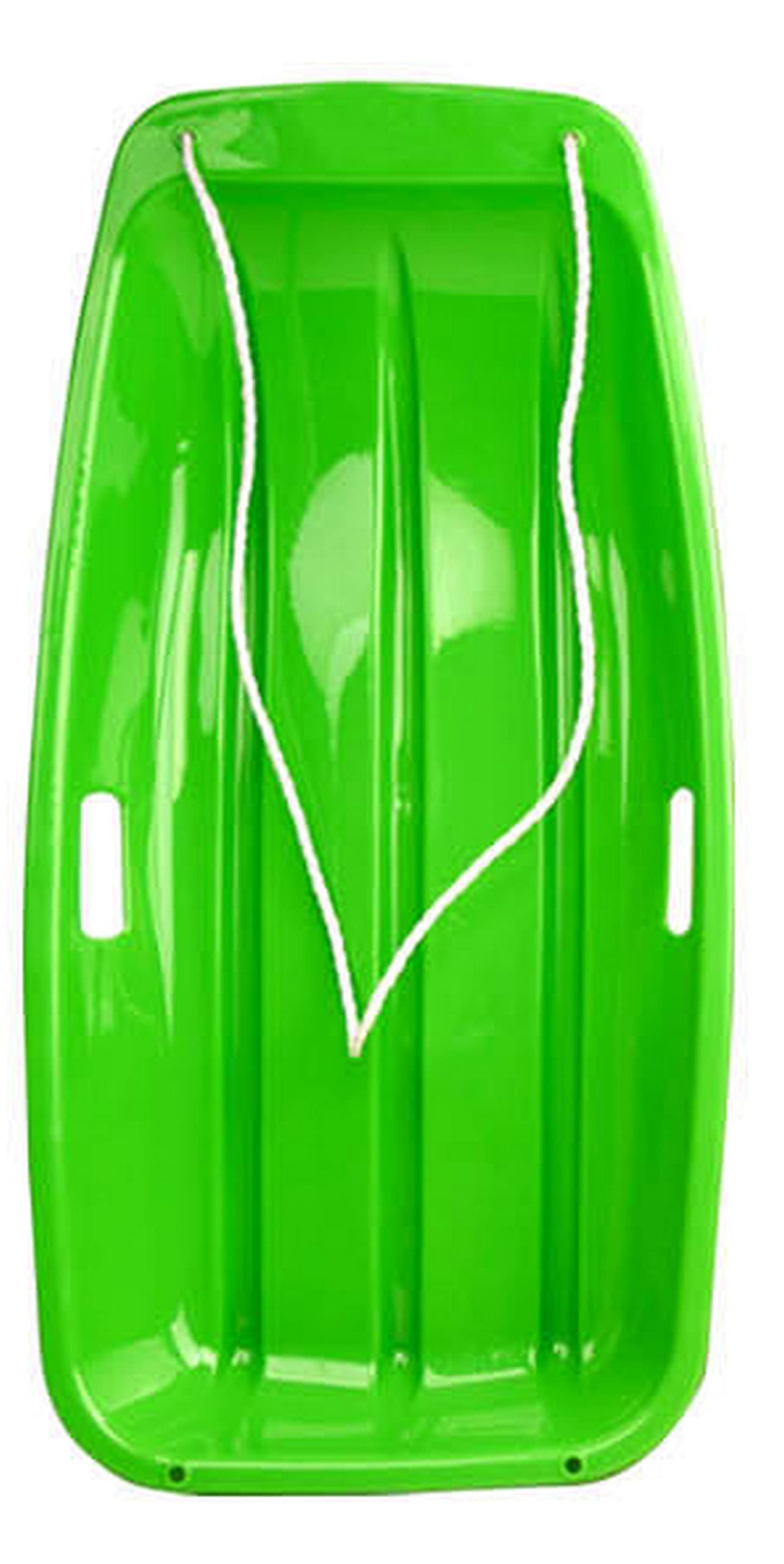 Kingmys Outdoor Slippery Plastic Toboggan Snow Sled, 35”x18”x4.2” (Green 1pc)