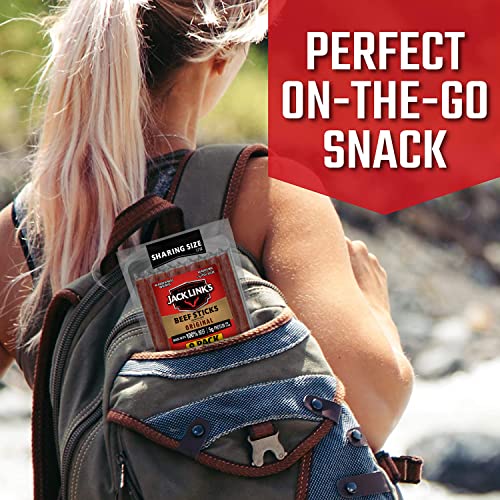 Jack Link's Beef Sticks, Original β Protein Snack, Meat Stick, Made with 100% Beef, No Added MSG** β 7.2 Oz.