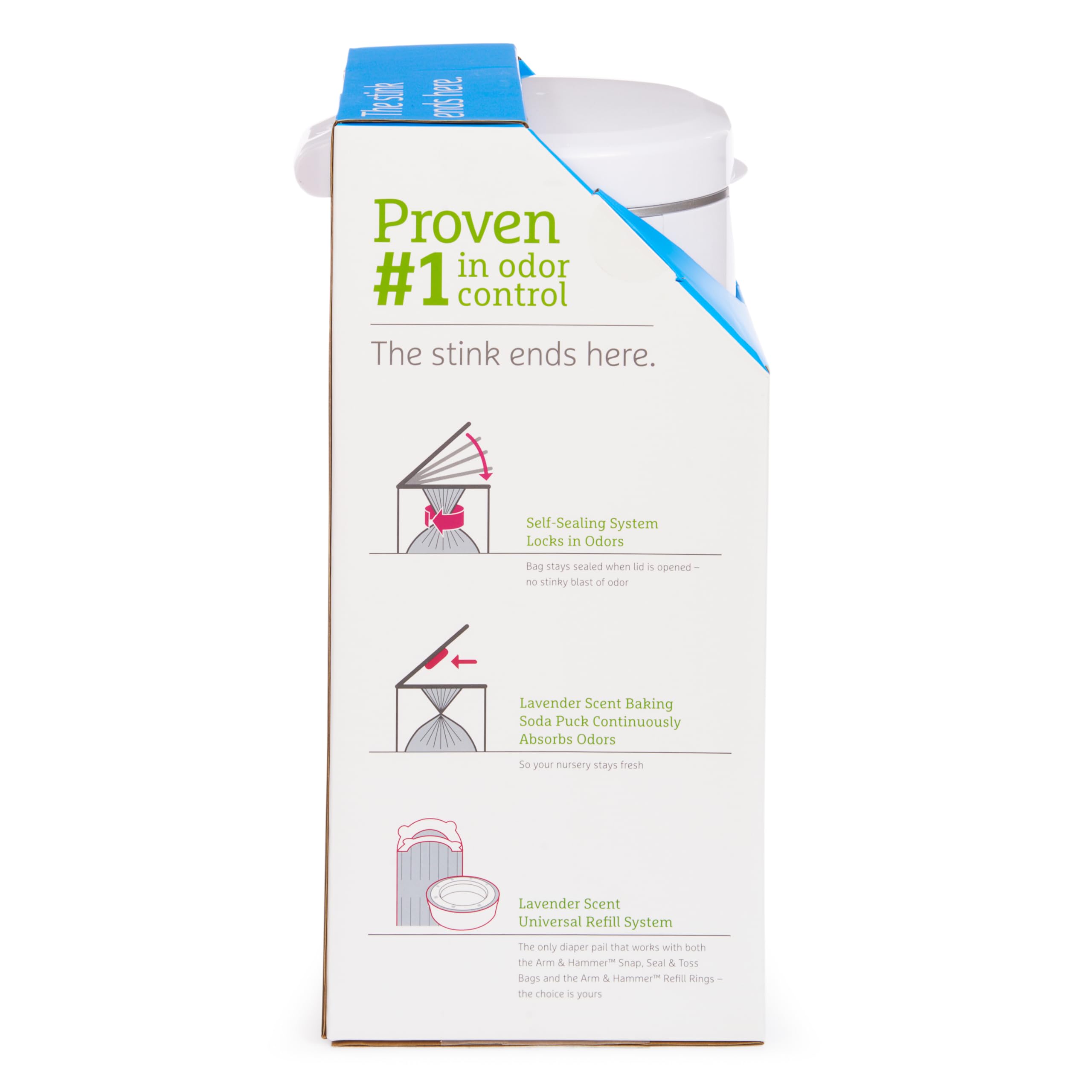 Munchkin® PAIL™ Diaper Pail Starter Set, Powered by Arm & Hammer and Touch Free Baby Wipe Warmer