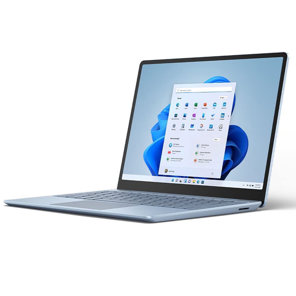 Microsoft 8QC-00037 Surface Laptop Go 2 12.4" Intel i5-1135G7 8GB/128GB Touchscreen, Ice Blue Bundle with Deco Gear Padded 15" - 17" Laptop Gaming Backpack and Wacom Ballpoint Pen