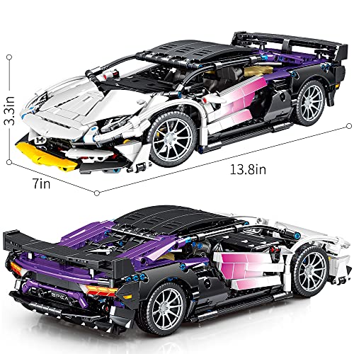 Mesiondy Building Blocks Toys Adults Kits, 1:14 MOC Building Set Sports Raceing Car Model for Boys Age 12-16 8-14,(1337 Pieces)