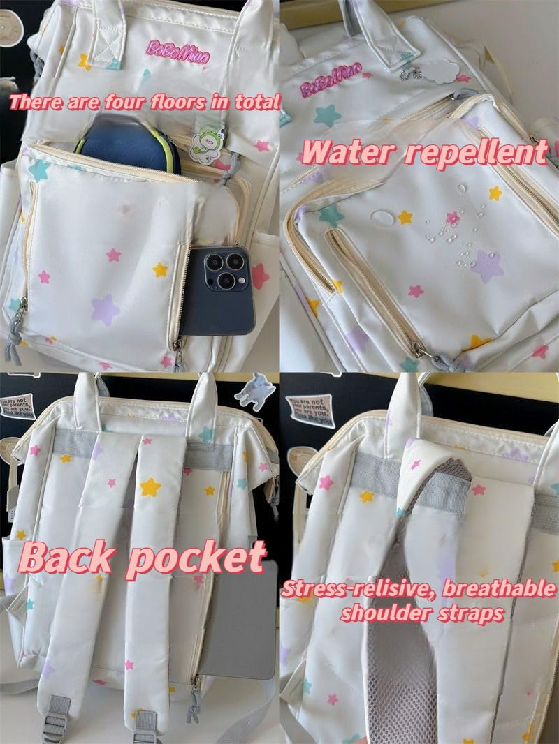 irLocy Star Backpack Y2K Backpack Cute Preppy Backpack Aesthetic Backpack Y2K Accessories (purple)