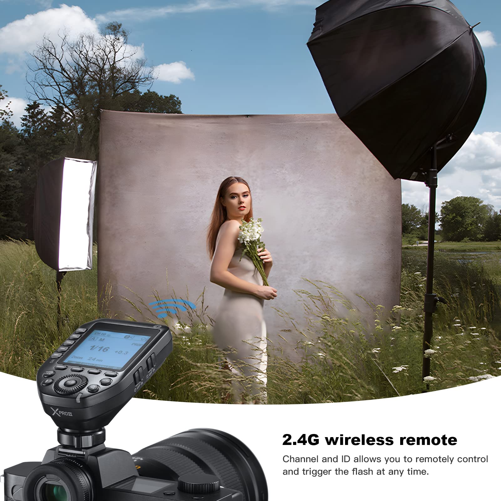 Godox XProII-O TTL Wireless Flash Trigger Transmitter Compatible for Olympus/Panasonic Cameras,2.4G 1/8000s HSS,Bluetooth Connection,New Hotshoe Locking,16 Groups and 32 Channels