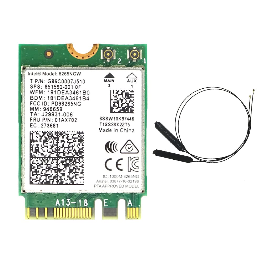 LIAN MO for Intel Wireless-AC 8265 Dual Band 2.4G/5Ghz WiFi Bluetooth WLAN for 8265NGW NGFF 802.11ac 867Mbps 2x2 MU-MIMO BT 4.2 Card