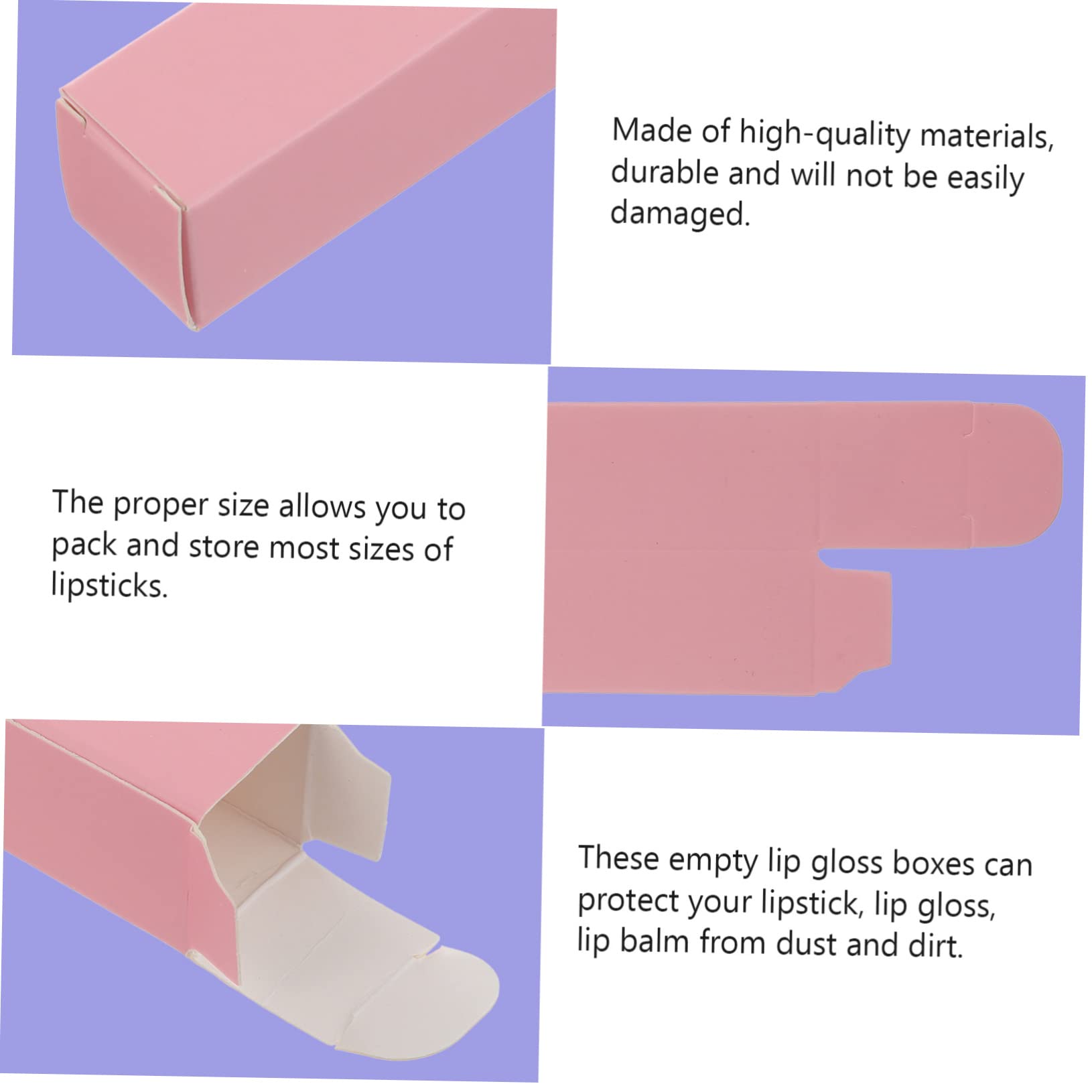 HEALEEP Paper Gift Boxes 50Pcs Boxes handmade paper box bulk Lip Gloss Storage Oil Lipstick Bottle Packaging tubes empty black suitcase lipstick bag kraft paper carton Brown Gift Boxes