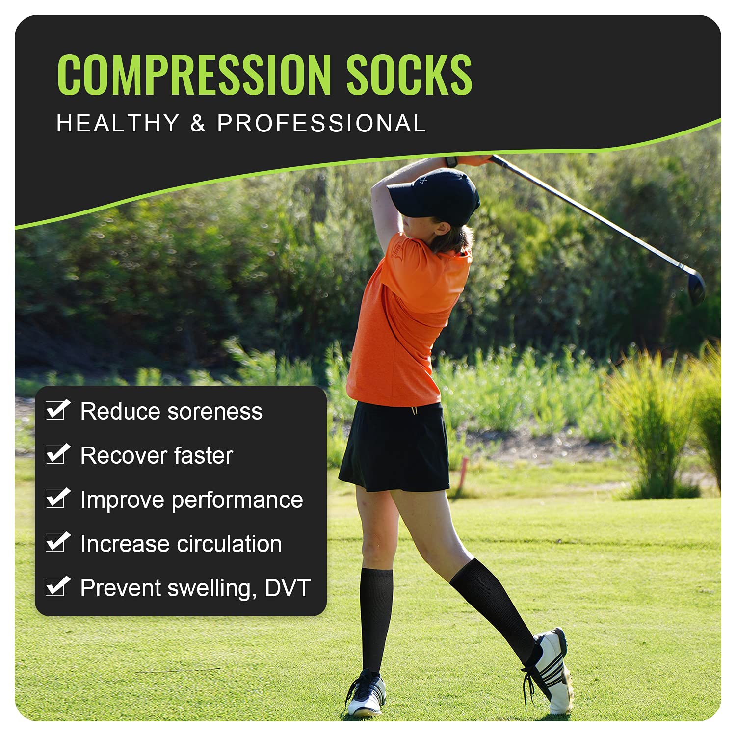 HLTPRO Compression Socks for Women & Men -20-30 mmHg Compression Stockings for Medical, Nurse, Running