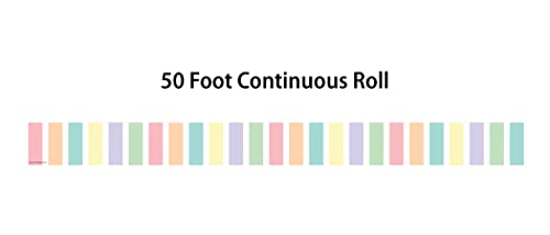 Teacher Created Resources Pastel Pop Stripes Straight Rolled Border Trim - 50ft - Decorate Bulletin Boards, Walls, Desks, Windows, Doors, Lockers, Schools, Classrooms, Homeschool & Offices