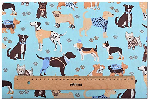 Hanjunzhao Cute Animals Cat Dog Fat Quarters Fabric Bundles 18 x 22 inch for Quilting Sewing Crafting
