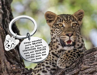 KUIYAI Leopard Lovers Gift Leopard Always Remember Gift Cheetah Gift Animal Lovers Gift Friend Gift Leopard Wildlife Keychain (LeopardAlwaysK)