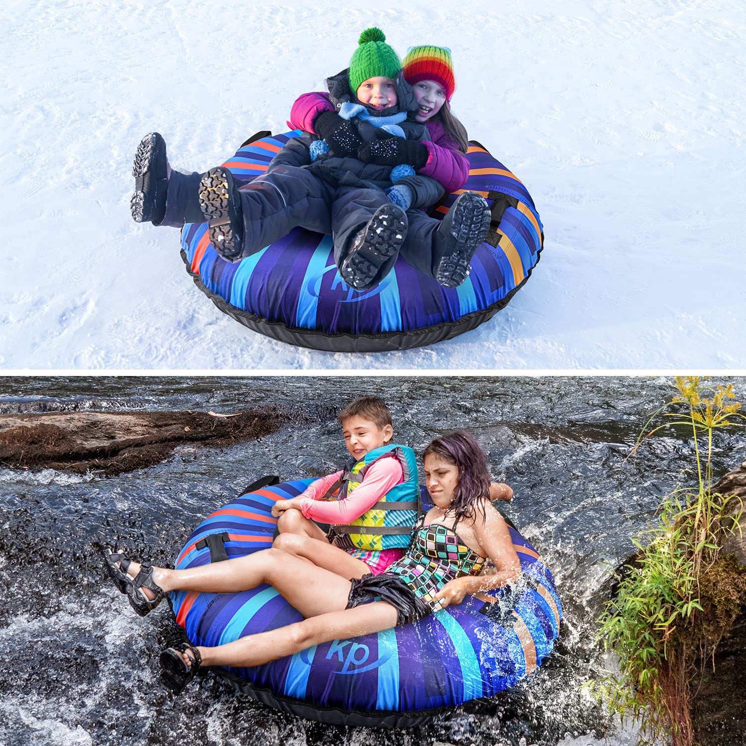 Kuptone Snow Tube Heavy Duty Inflatable 44" Large Snow Sled (Commercial Grade)