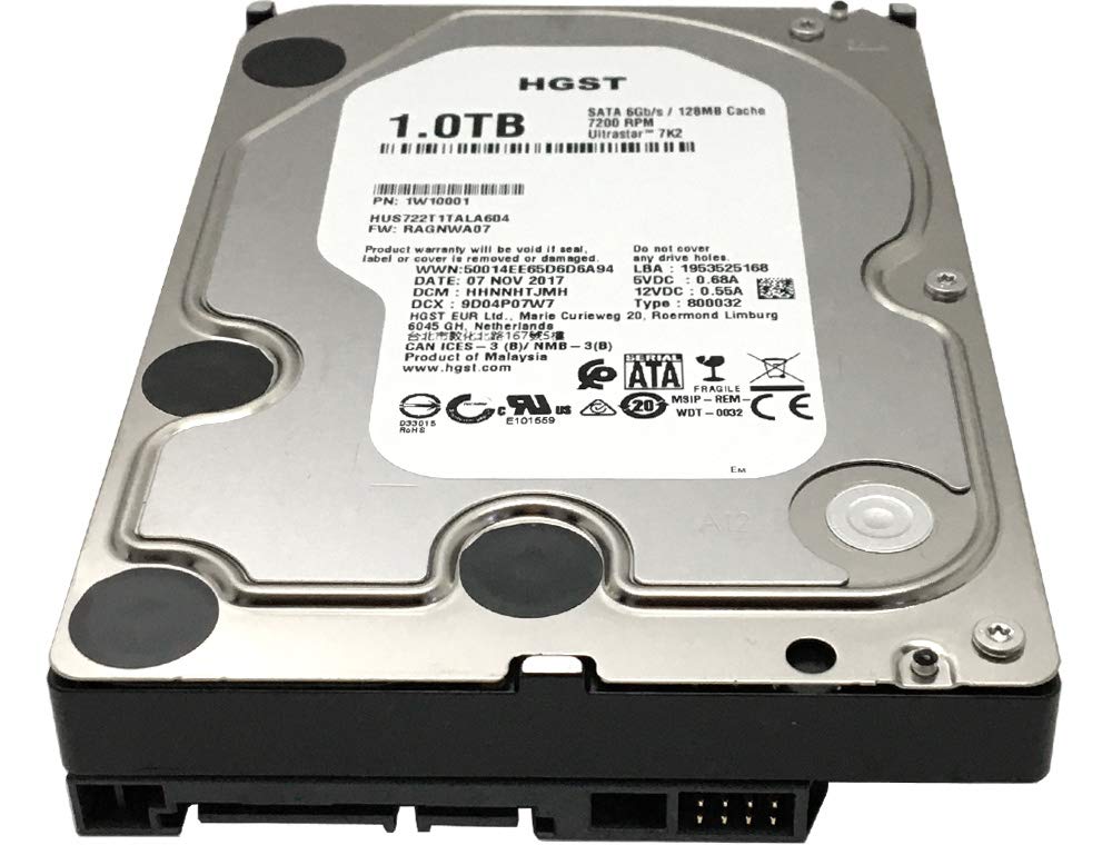 HGST Ultrastar 7K2 (1W10001) HUS722T1TALA604 1TB 128MB Cache 7200RPM SATA 6Gbps 3.5in Datacenter Hard Drive (Renewed)