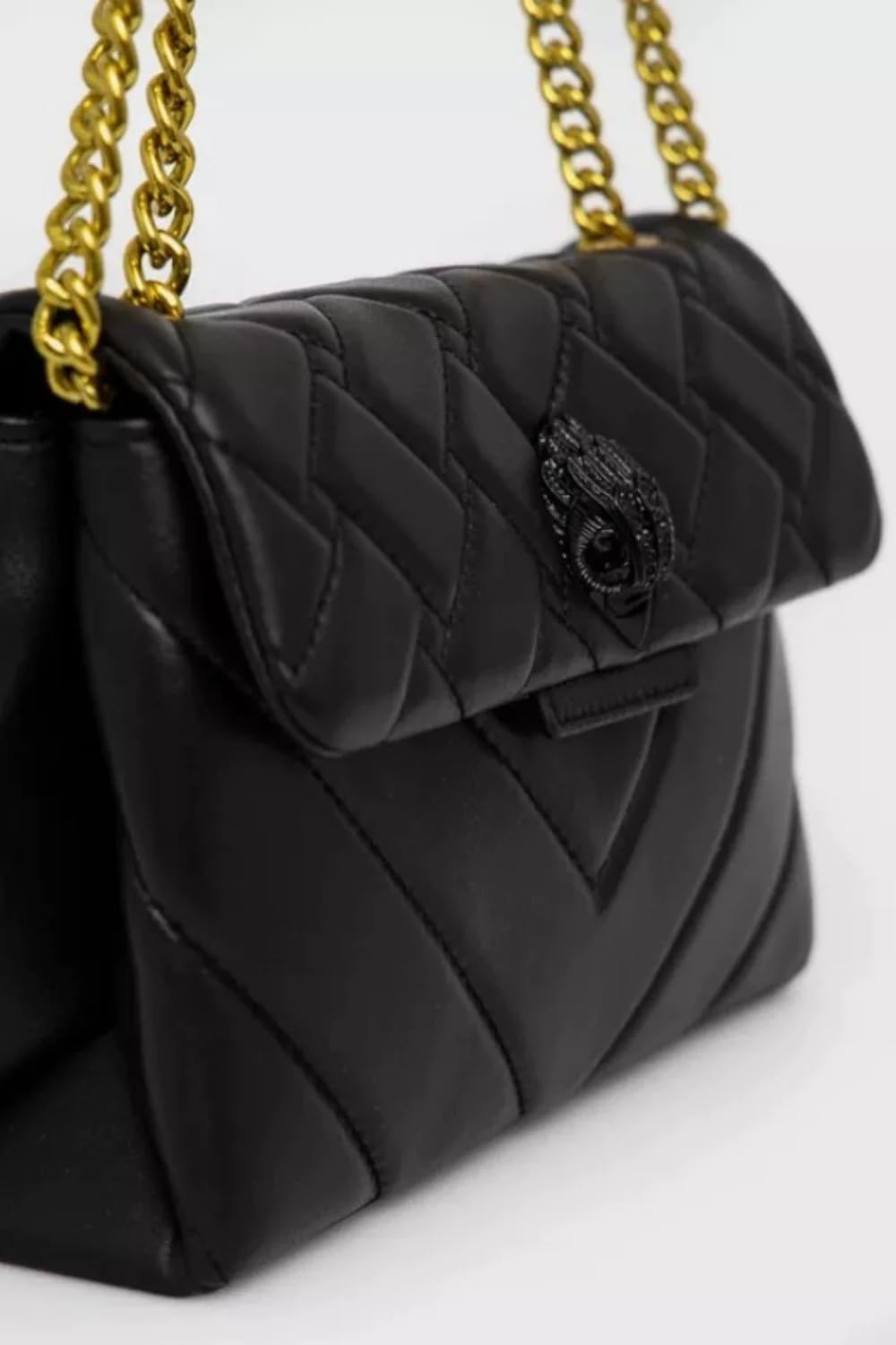 Kurt Geiger Crossbody Womens Black Kensington Drench Quilted Leather Small Bag