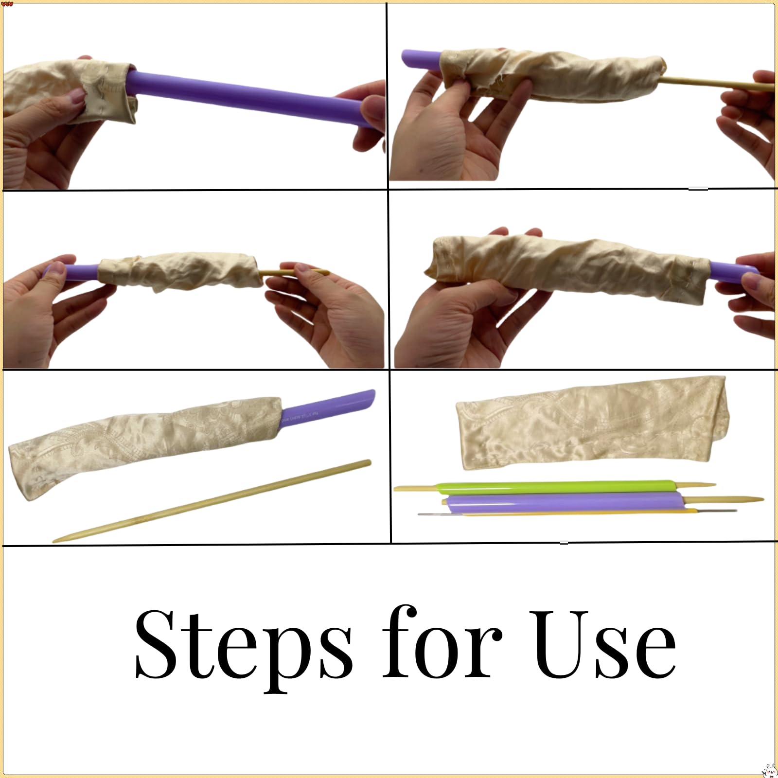 Quick Turn Fabric Set for Fabric Sewing, 3 Sizes Sewing Tools for Crafts Sewing Knitting, Tube Turner Sewing Tool for Fabric Sewing Supplies, Fabric Tube Turner Tool for Handmade Knitting